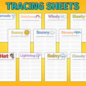 Weather Matching Game Preschool Worksheet Toddler Busy Book Learning ...