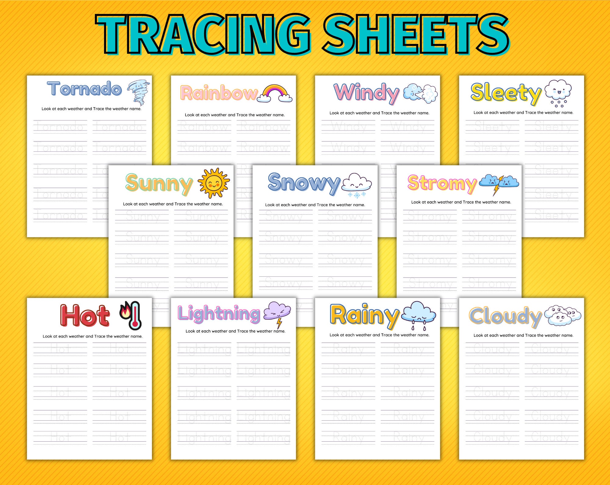 Weather Matching Game Preschool Worksheet Toddler Busy Etsy weather-matching-game-preschool-worksheet-toddler-busy-etsy