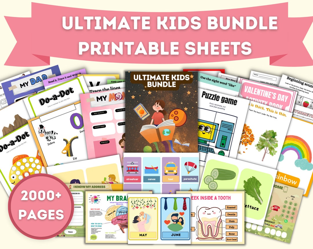 Preschool Pre-k Kindergarten Learning Bundle 2000 Page - Etsy