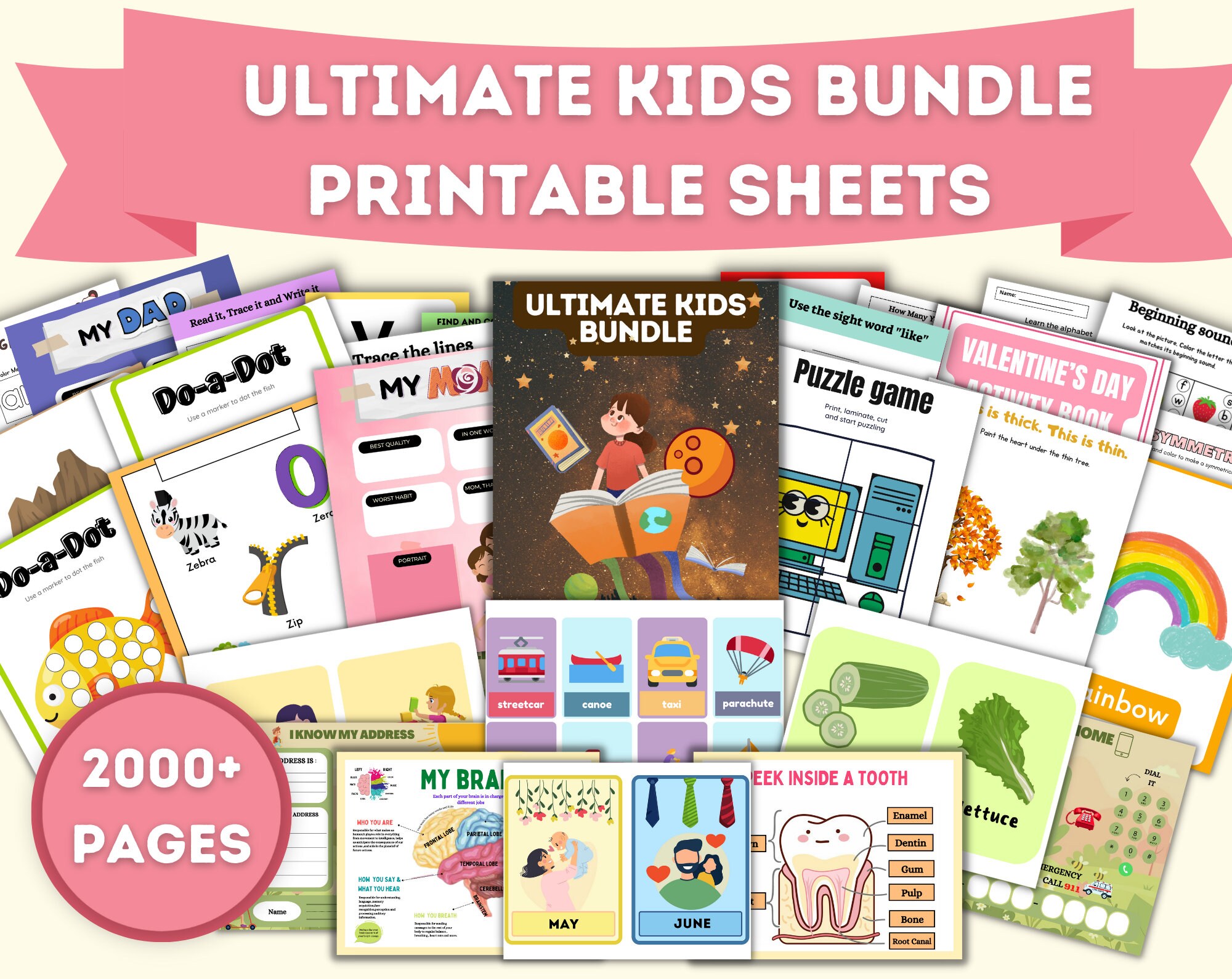 Preschool Pre-k Kindergarten Learning Bundle 2000 Page - Etsy Canada