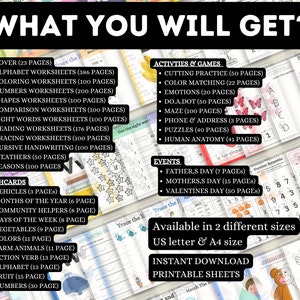 Preschool Pre-k Kindergarten Learning Bundle 2000 Page Activity ...