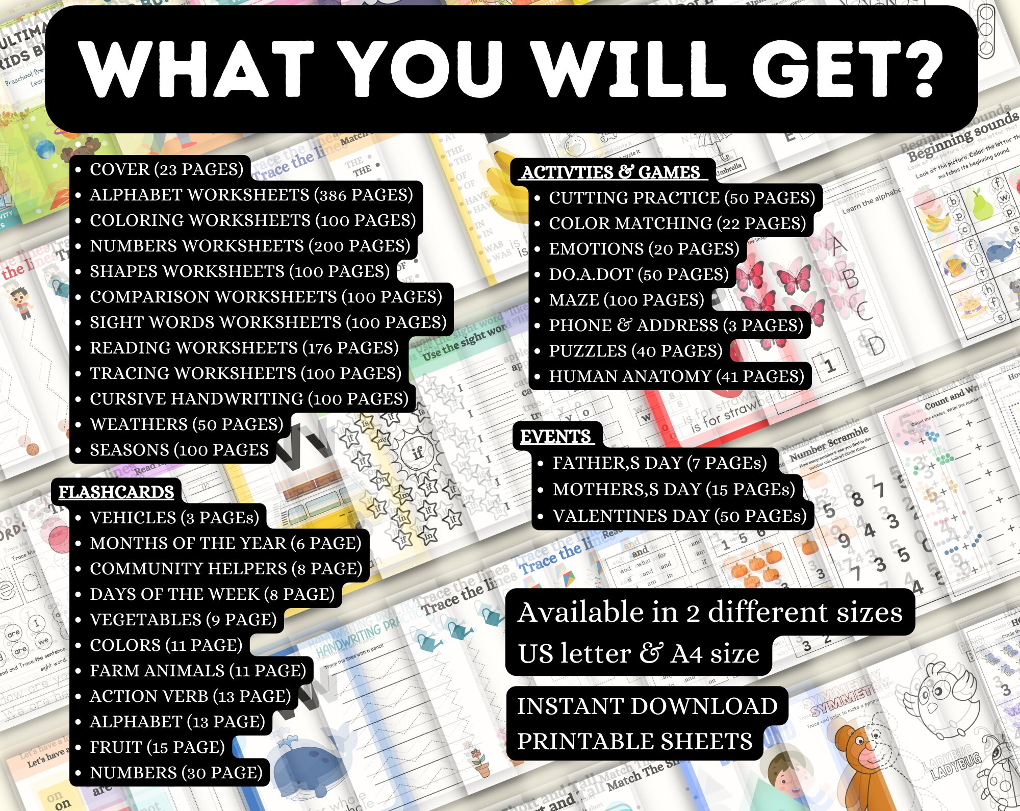 Preschool Pre-k Kindergarten Learning Bundle 2000 Page - Etsy Canada