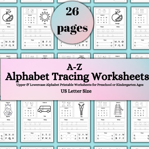 Uppercase Alphabet Worksheets - Etsy