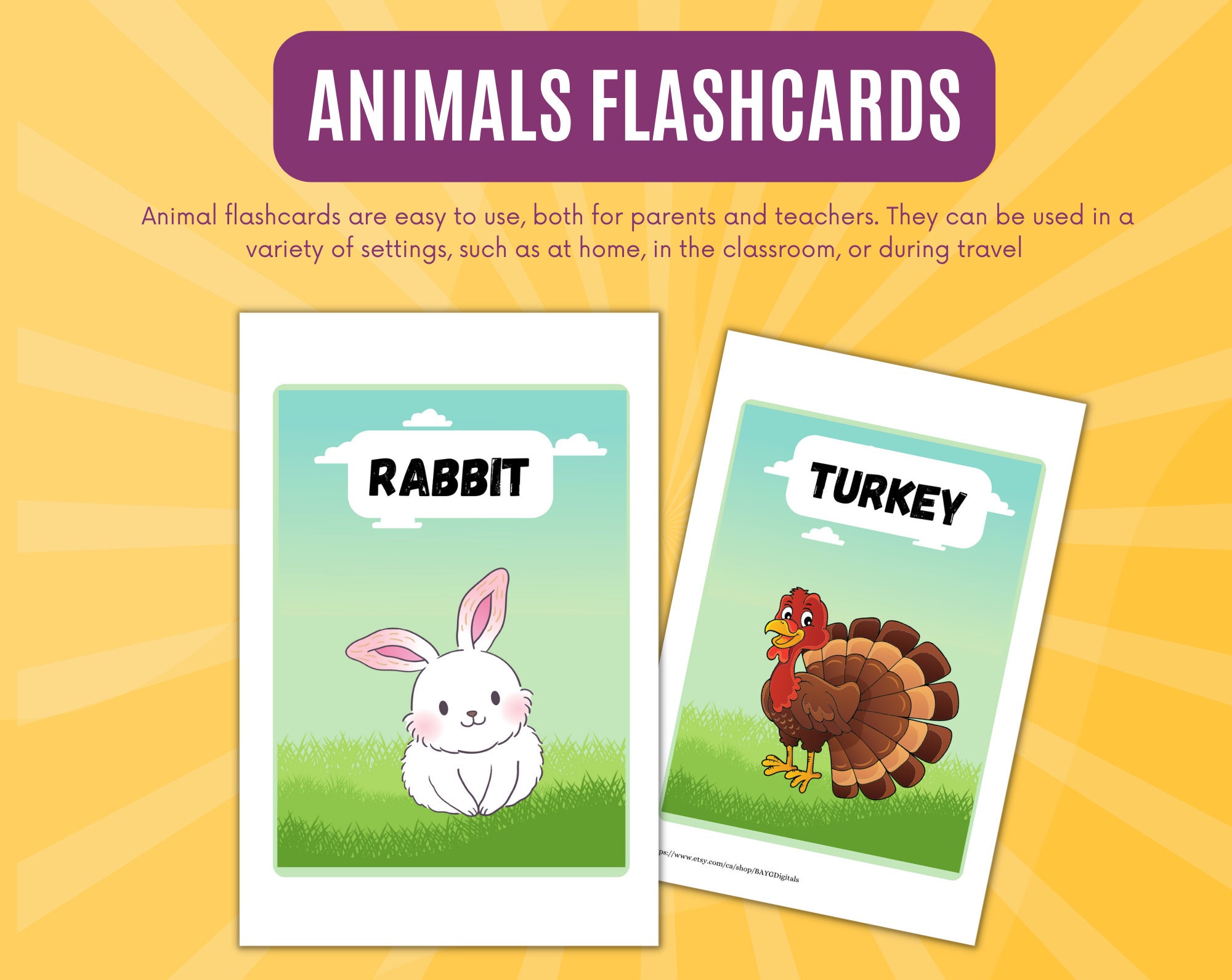 20 Farm Animals Flash Cards Pre-school Cards Flashcards - Etsy