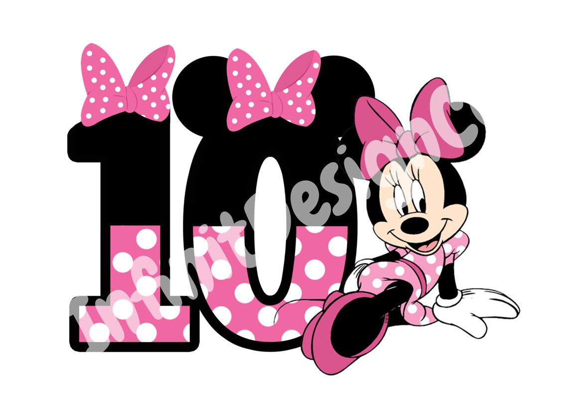 Minnie Mouse 10th Birthday Printable Cake Topper Birthday - Etsy Canada