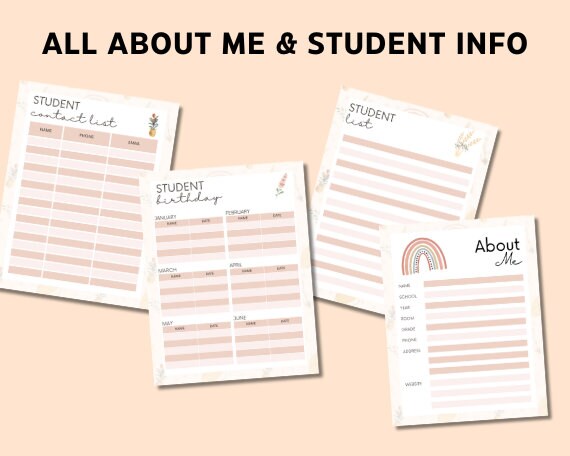 Neutral Teacher Binder Planner, Printable Teacher Binder Bundle, PDF ...