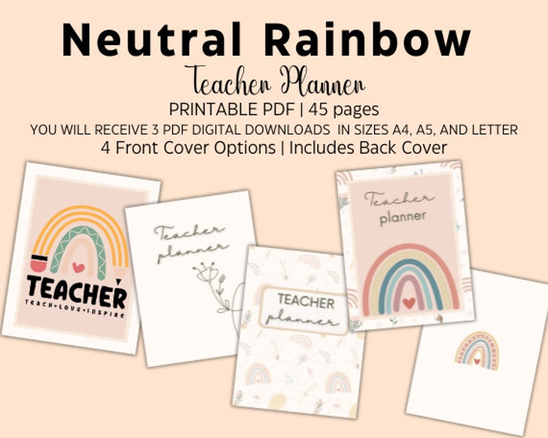 Neutral Teacher Binder Planner, Printable Teacher Binder Bundle, PDF ...