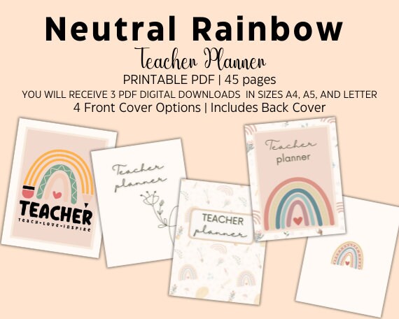 Neutral Teacher Binder Planner, Printable Teacher Binder Bundle, PDF ...