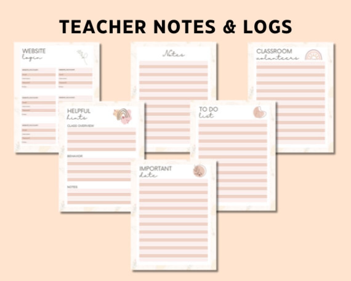 Neutral Teacher Binder Planner, Printable Teacher Binder Bundle, PDF ...
