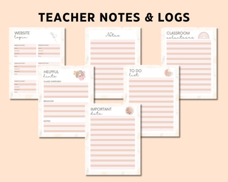 Neutral Teacher Binder Planner, Printable Teacher Binder Bundle, PDF ...