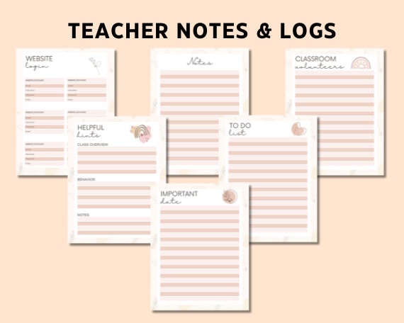 Neutral Teacher Binder Planner, Printable Teacher Binder Bundle, PDF ...