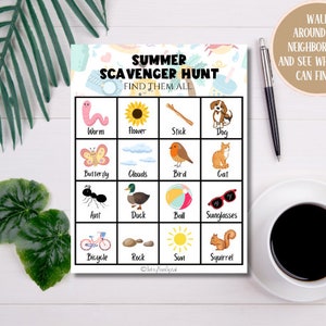 Summer Nature Scavenger Hunt for Kids Printable Instant Download ...