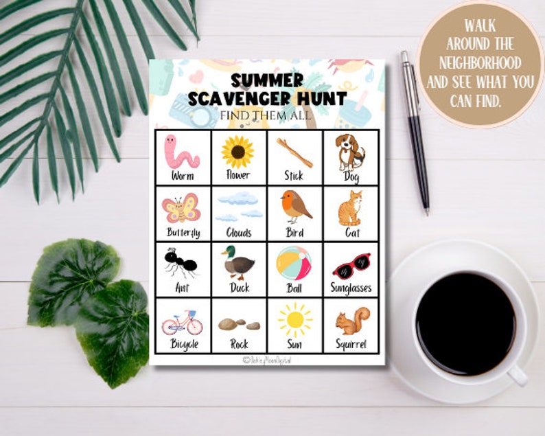 Summer Nature Scavenger Hunt for Kids Printable Instant - Etsy