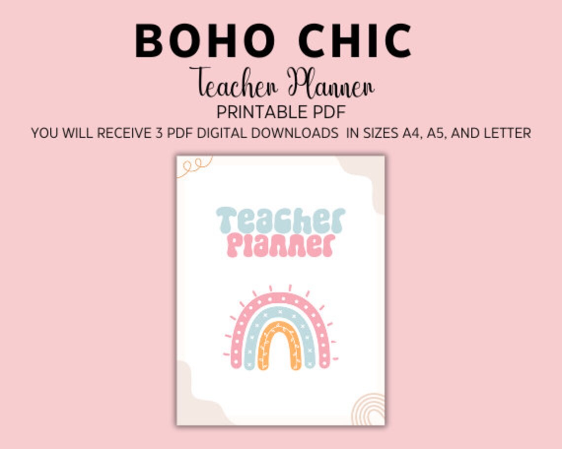 Ultimate Boho Teacher Binder Planner, Printable Teacher Binder Bundle ...