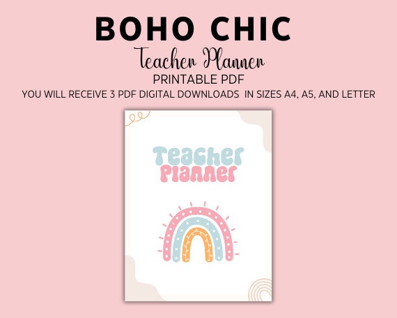 Ultimate Boho Teacher Binder Planner, Printable Teacher Binder Bundle ...
