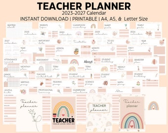 Ultimate Boho Teacher Binder Planner, Printable Teacher Binder Bundle ...