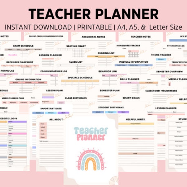 Teacher Planner - Etsy