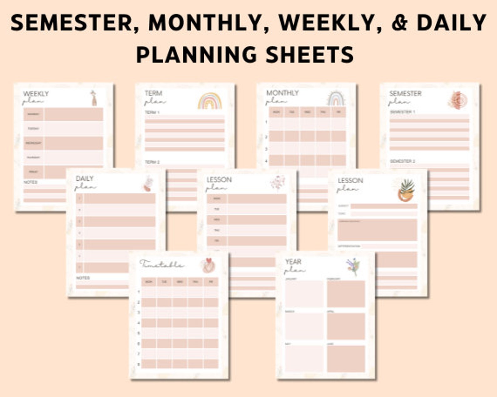 Neutral Teacher Binder Planner, Printable Teacher Binder Bundle, PDF ...