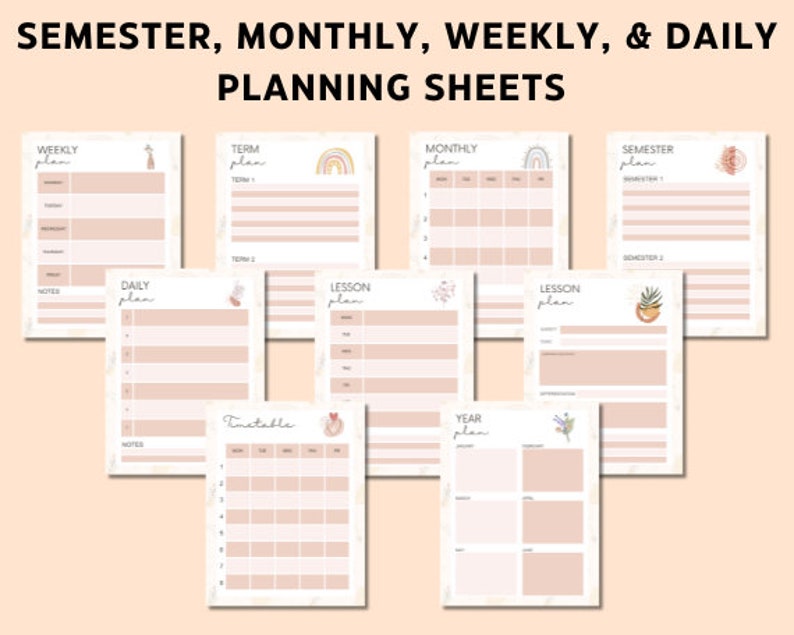 Neutral Teacher Binder Planner, Printable Teacher Binder Bundle, PDF ...