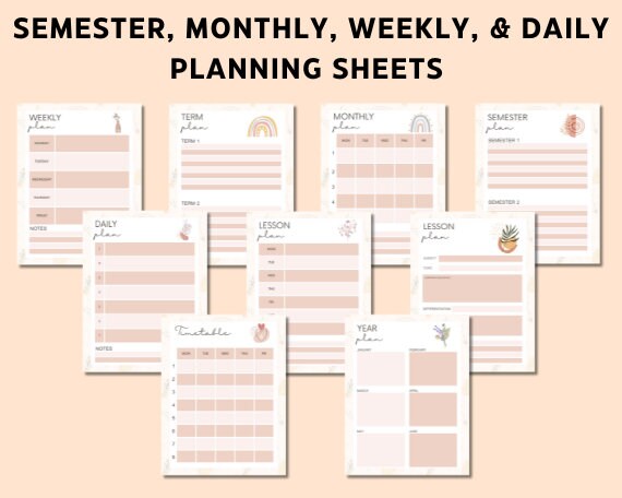 Neutral Teacher Binder Planner, Printable Teacher Binder Bundle, PDF ...