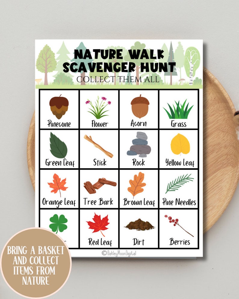 Nature Scavenger Hunt Bundle for Kids Printable Instant Download Fall ...