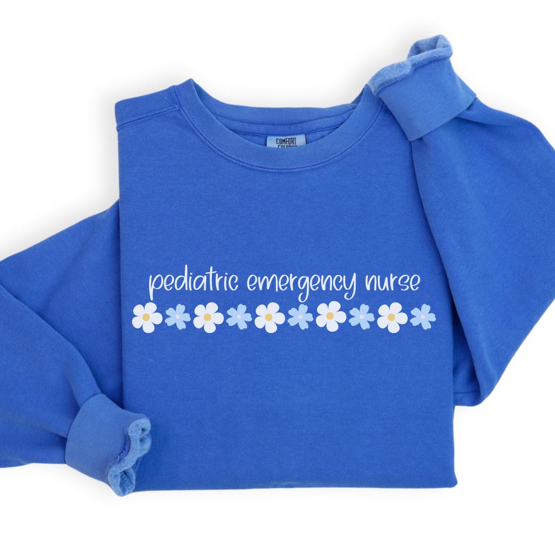Pediatric ER Nurse Comfort Colors Sweatshirt, Ped Nurse Crewneck ...