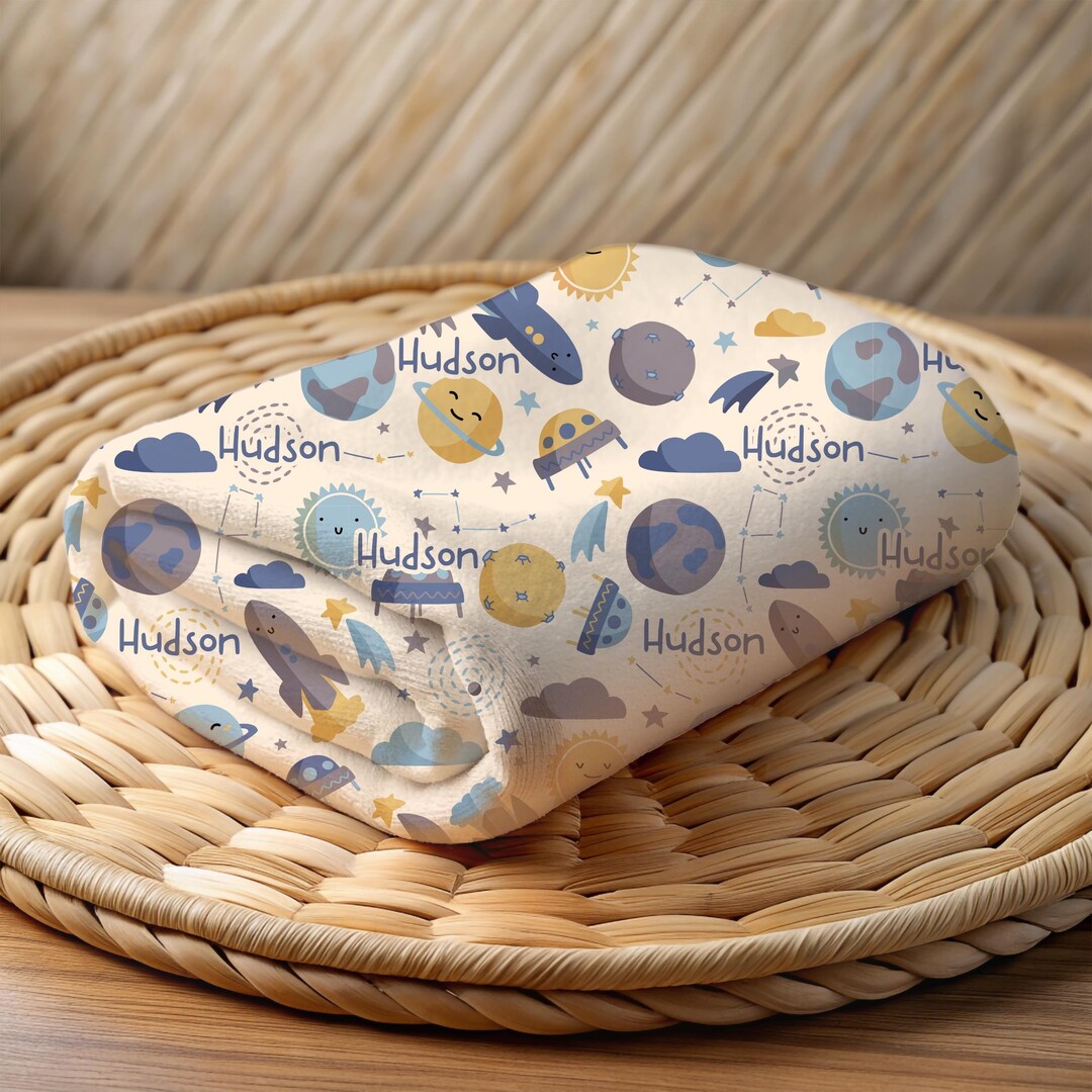Space Blanket, Personalized Baby Blanket Gift, Toddler Blanket, Outer ...