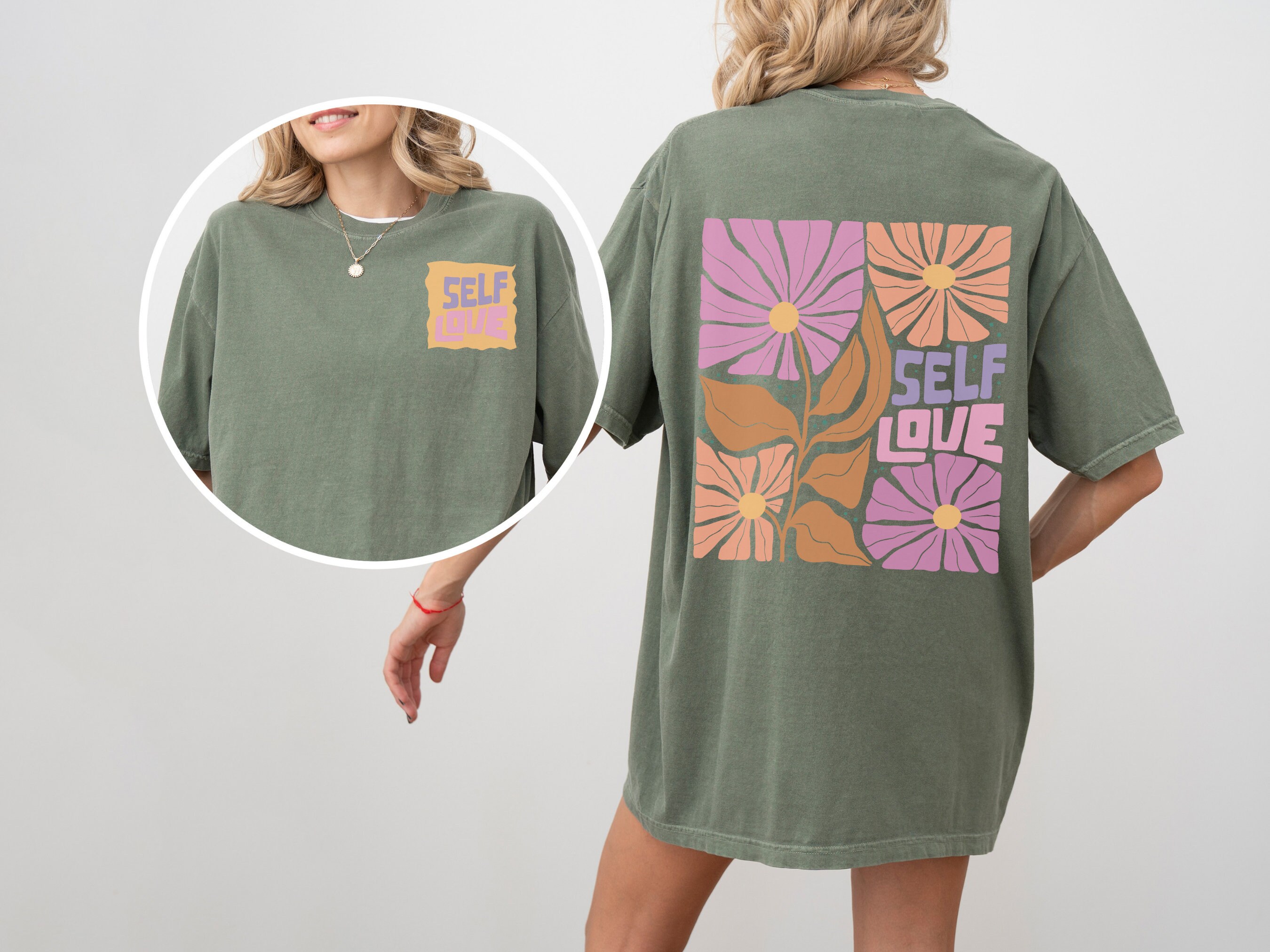 Self Love Front and Back Shirt Positive Tee Mental Health Shirt ...
