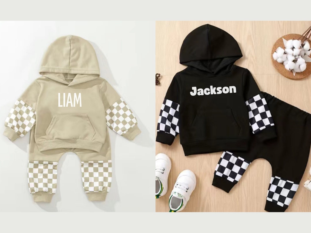 Custom Personalized Checkerboard Baby Jogger Set Gender Neutral Set ...