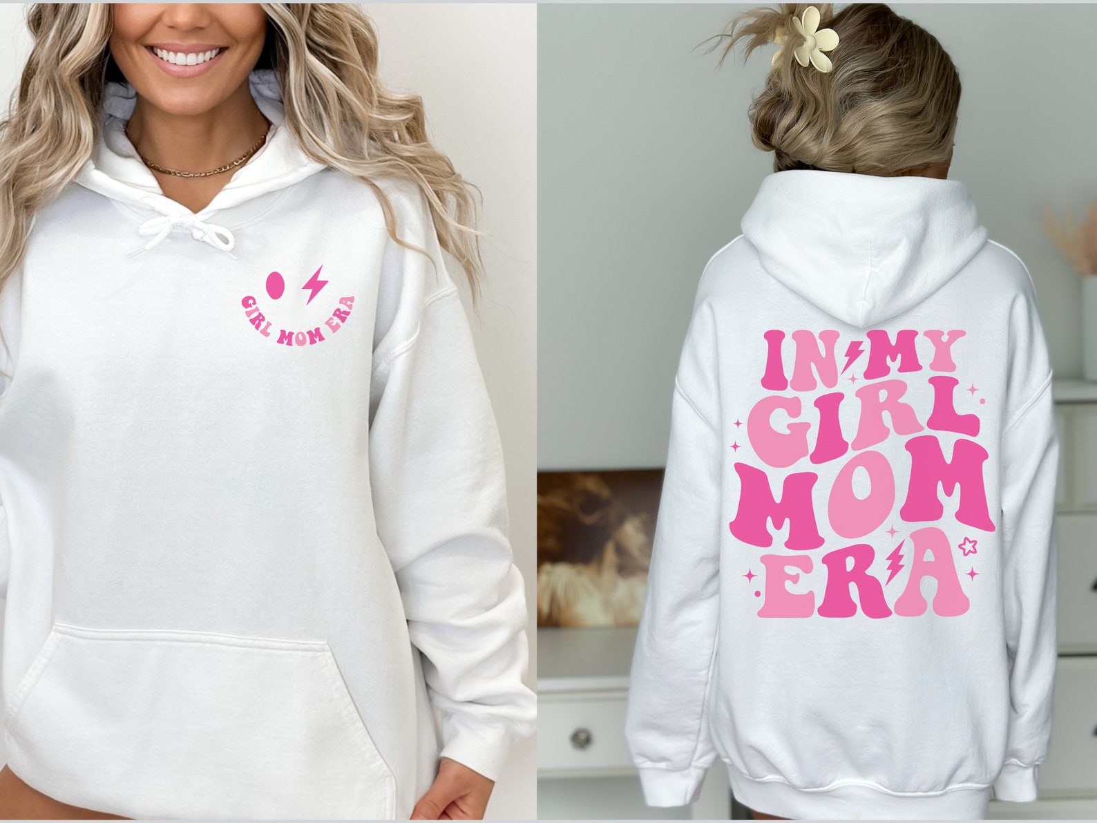 In My Girl Mom Era Hoodie, Girl Mom Club Sweatshirt, Girl Mama Hoodie ...