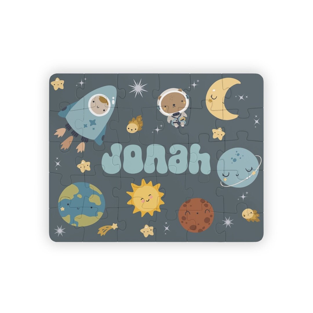 Space Personalized Name Kids Puzzle, Boys Name Gift, Toddler Gift ...