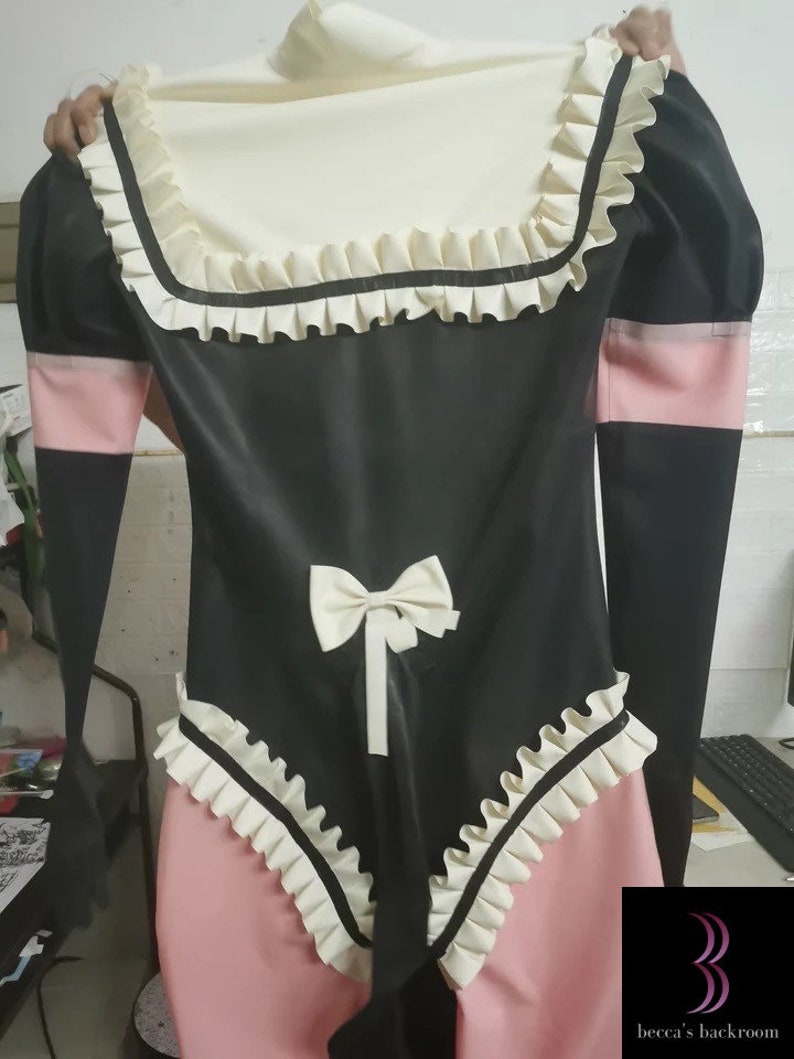 Latex Lolita French Maid Femboy Catsuit - Etsy
