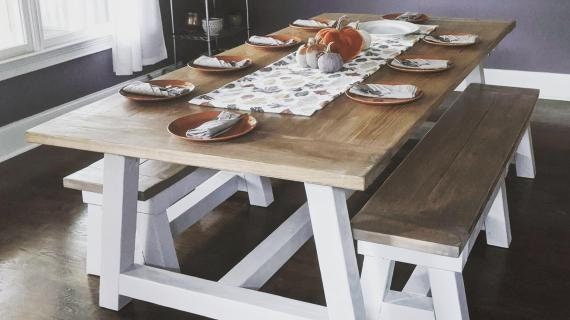 Craft Your Own Rustic Elegance: DIY 4x4 Truss Beam Farmhouse Table ...