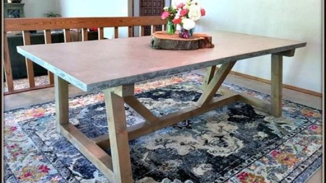 Craft Your Own Rustic Elegance: DIY 4x4 Truss Beam Farmhouse Table ...