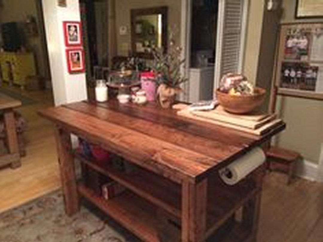 Revitalize Your Kitchen With Our Rustic Kitchen Island. Boost Counter ...