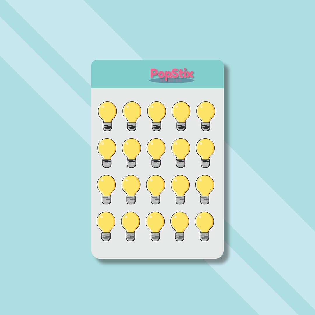 Lightbulb Sticker Sheet | Vinyl Decal Stickers | Planner Stickers ...