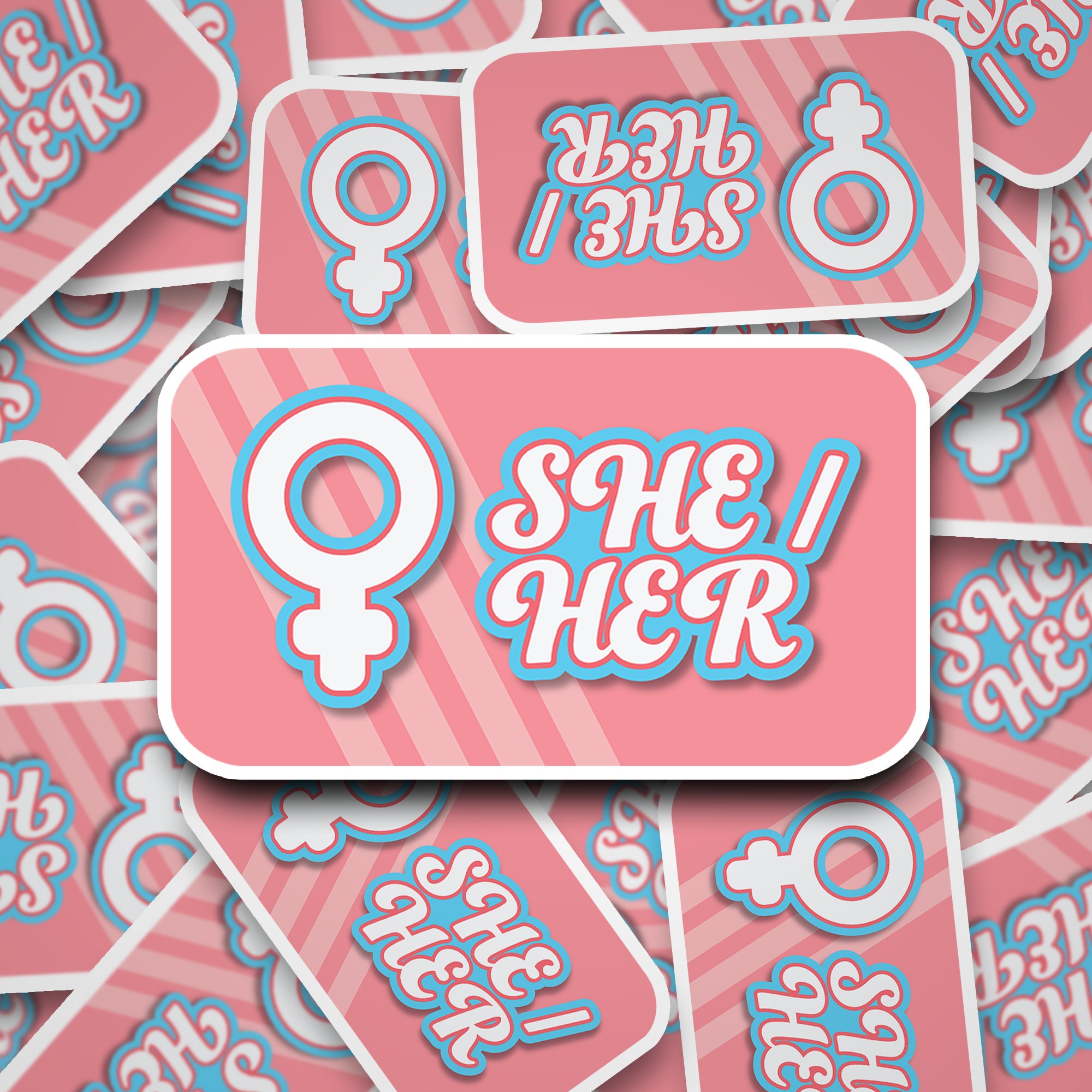She/her Pronouns Sticker LGBTQ Sticker Pride Sticker Decal - Etsy