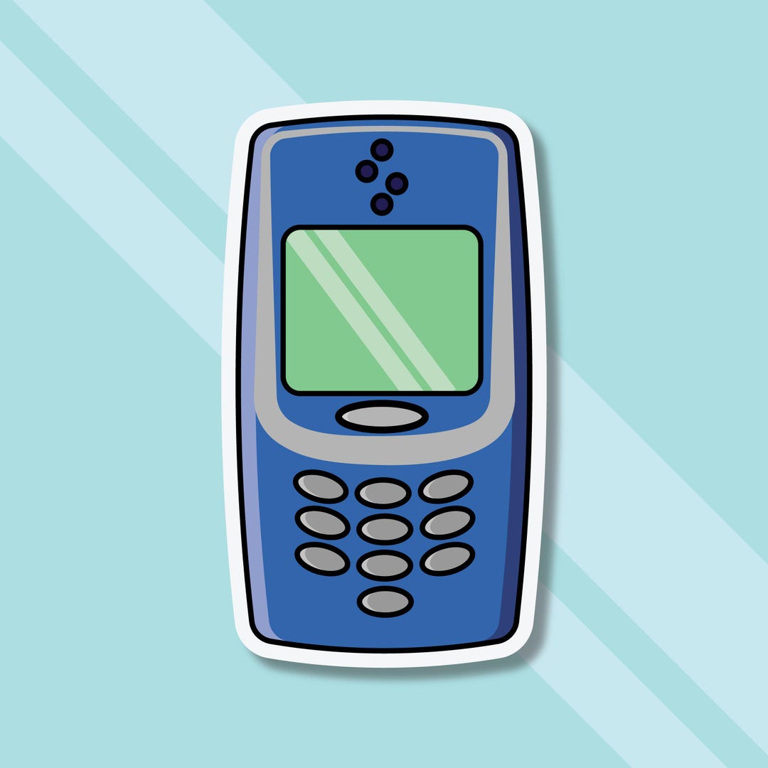 Retro Cell Phone Sticker | Retro Sticker Decal | Vinyl Sticker ...