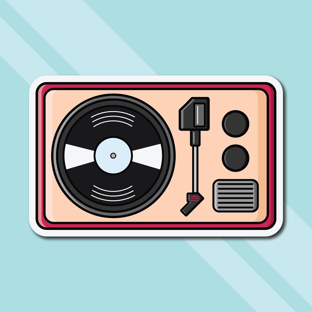 Record Player Sticker | Retro Sticker Decal | Vinyl Sticker | Handmade ...