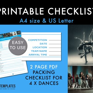 Dance Competition Checklist. Get Professional and Organised for Your ...