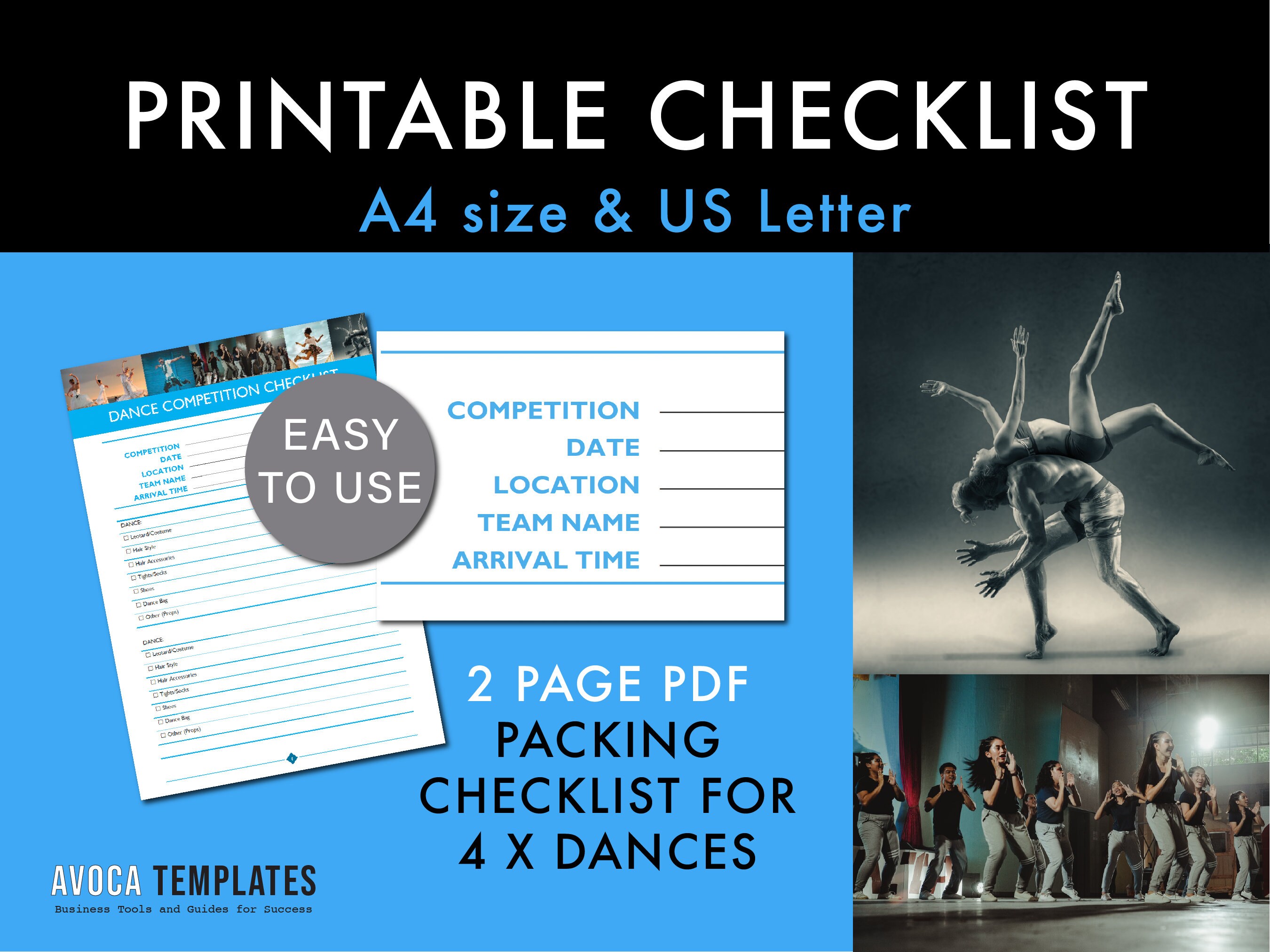 Dance Competition Checklist. Get Professional and Organised for Your ...