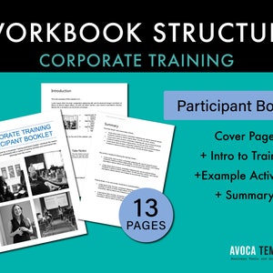 Participant Workbook for Corporate Training Course. Editable. Printable ...