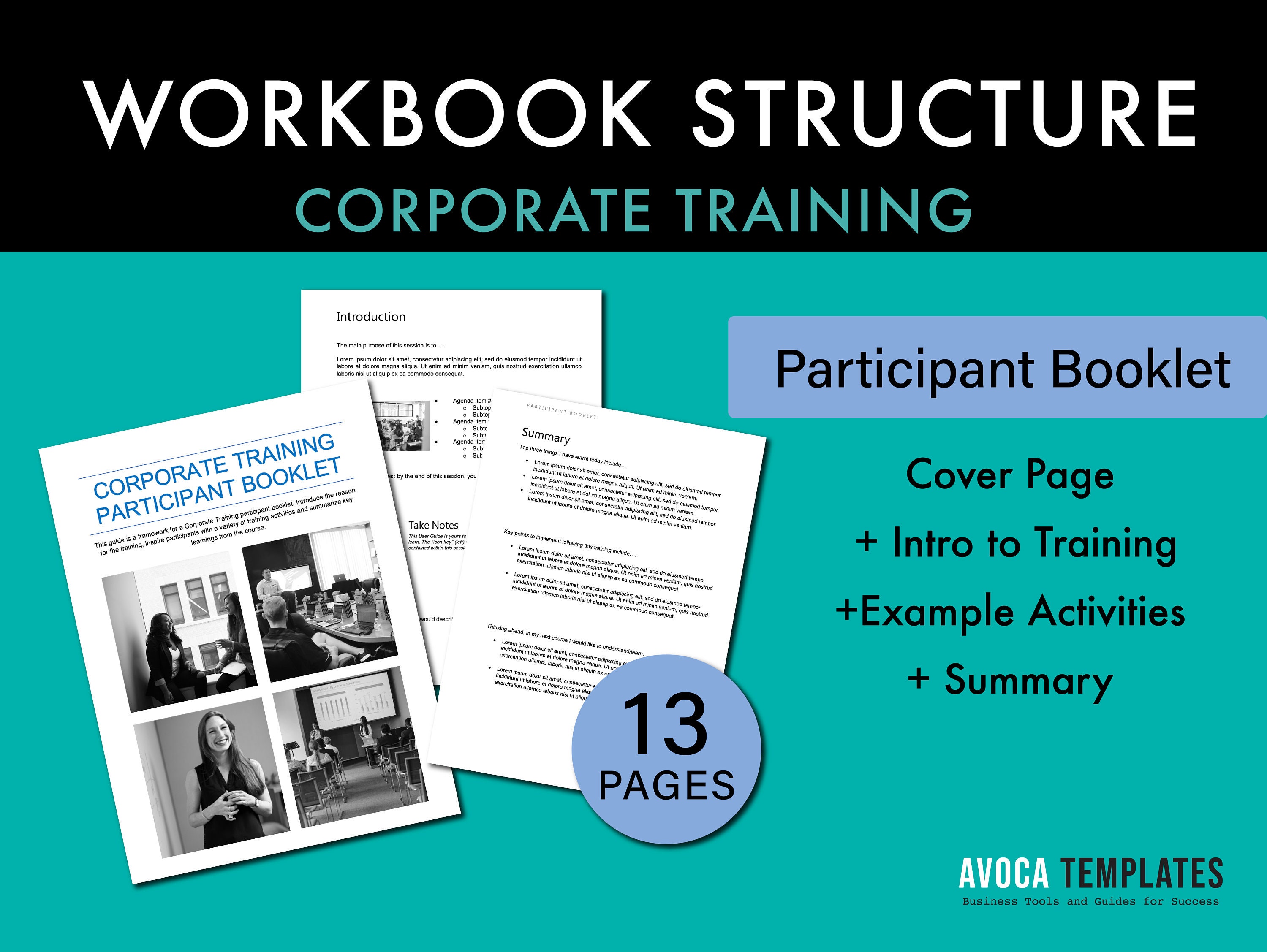 Participant Workbook for Corporate Training Course. Editable. Printable ...