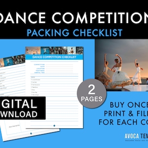 Dance Competition Checklist. Get Professional and Organised for Your ...