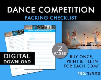 Dance Comp Checklist - Etsy