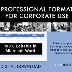 Learning and Development Plan and Framework. Editable in Microsoft Word ...
