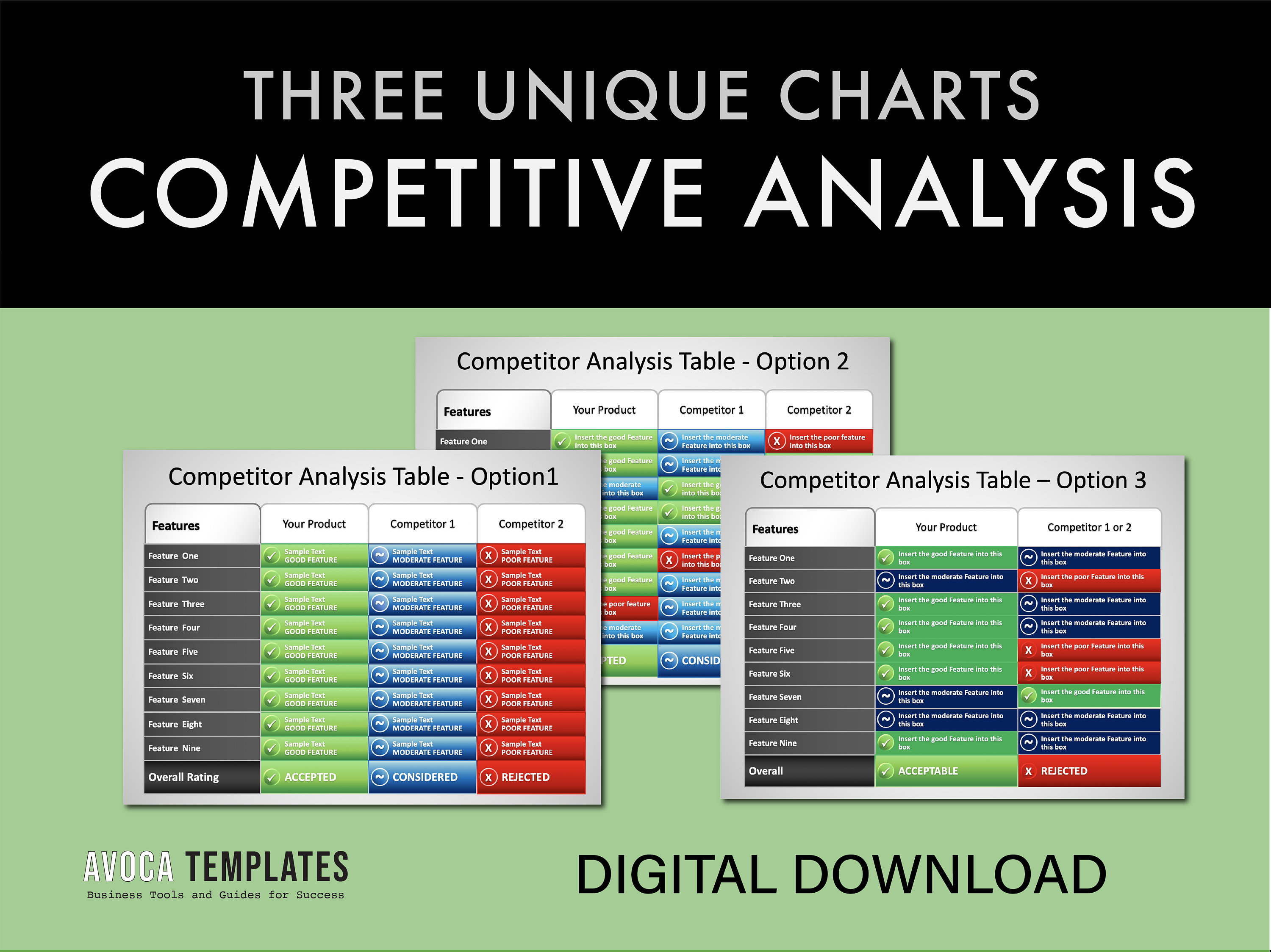 Competitor Analysis Chart. Professional Corporate Editable Powerpoint ...