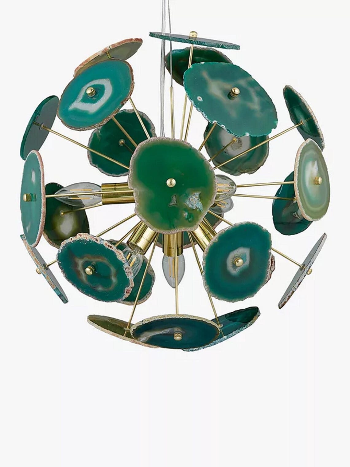 Sputnik 1950s Italian Stilnovo-inspired Brass Chandelier - Mid-century ...