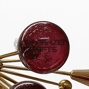Sputnik Styled Wine Red Glass Ball Brass Itailian 1950s Light Stilnovo ...