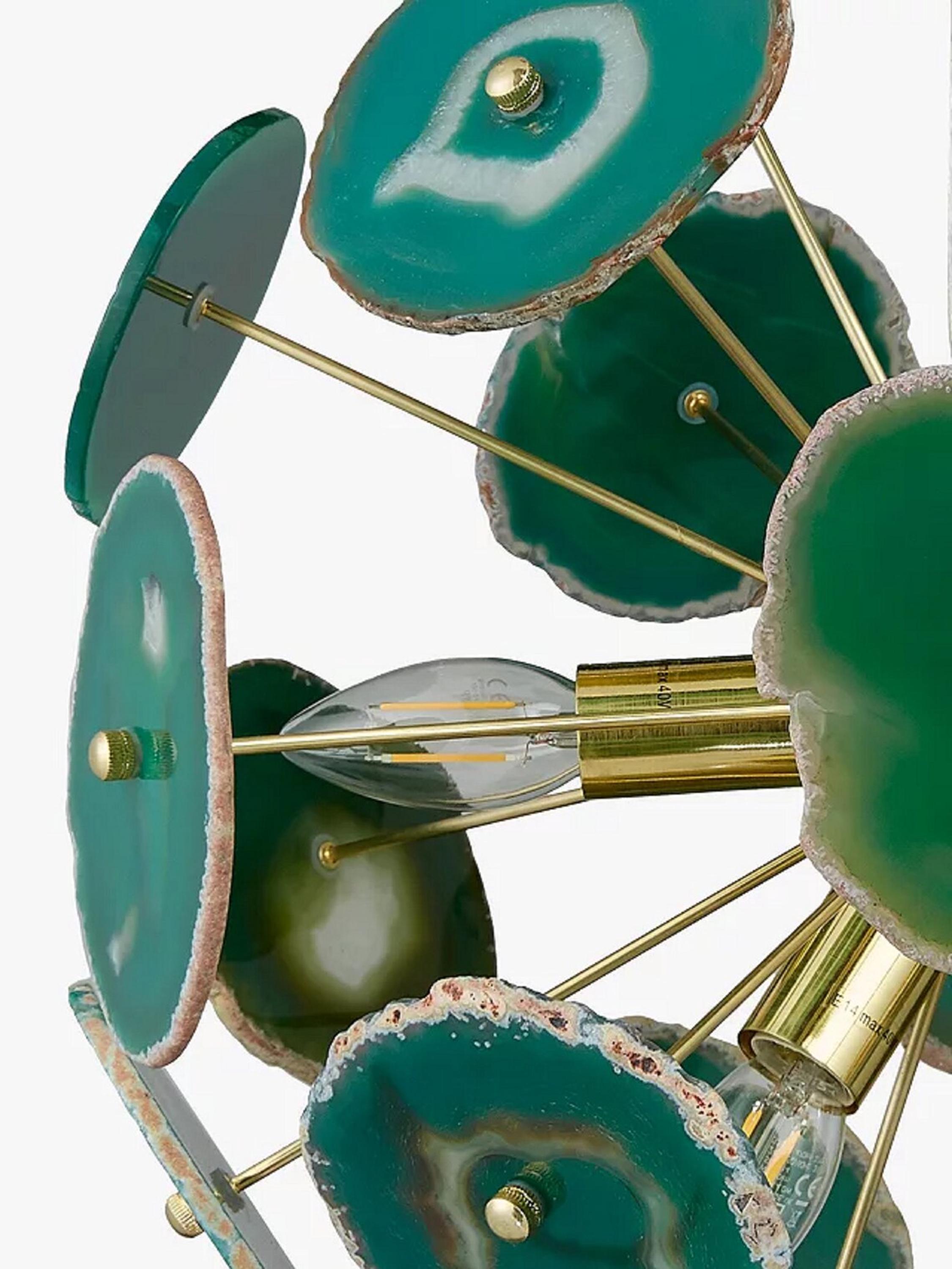 Sputnik 1950s Italian Stilnovo-inspired Brass Chandelier - Mid-century ...